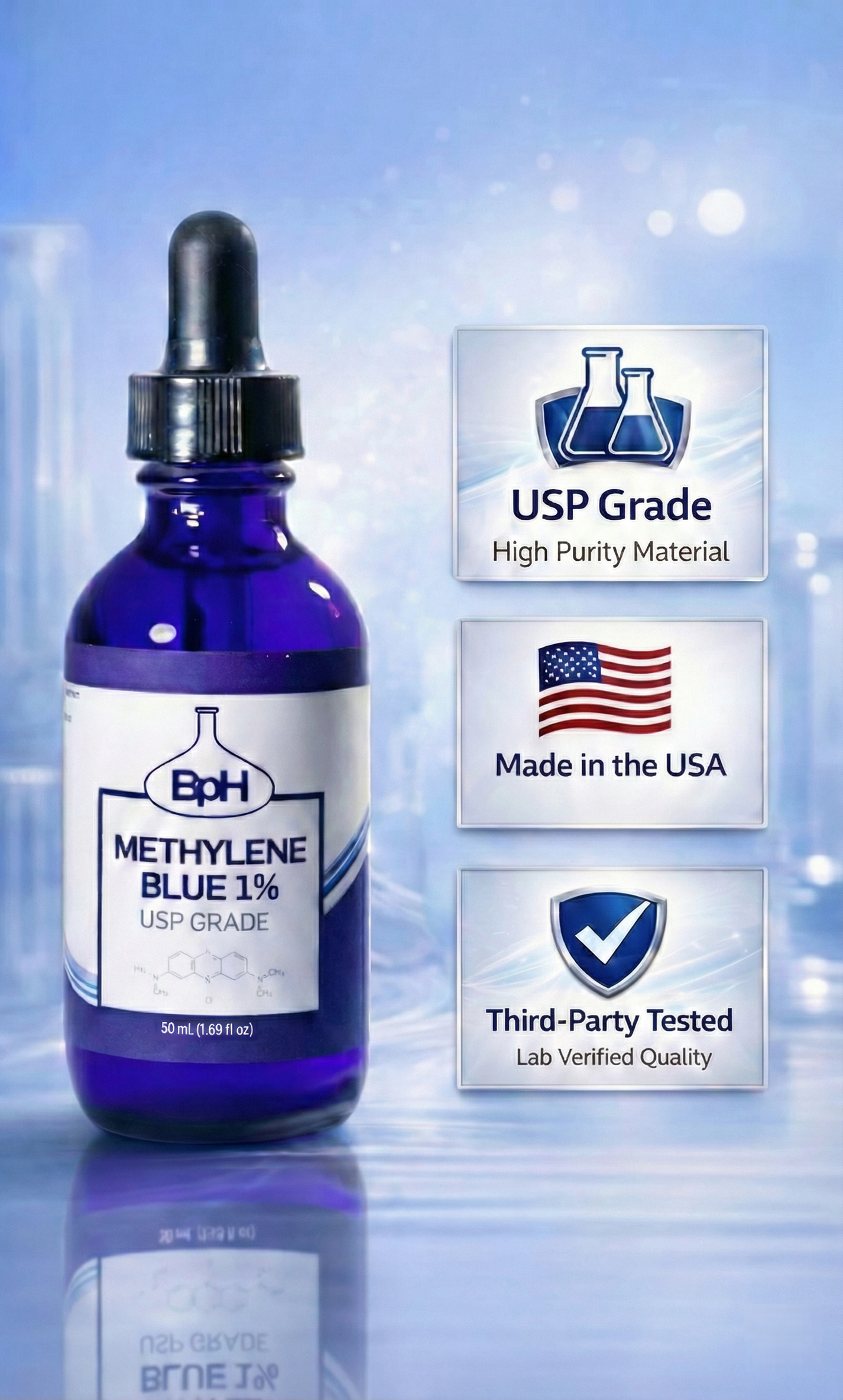 Methylene Blue 1%, USP (Pharmaceutical) Grade – Biopharm Inc.
